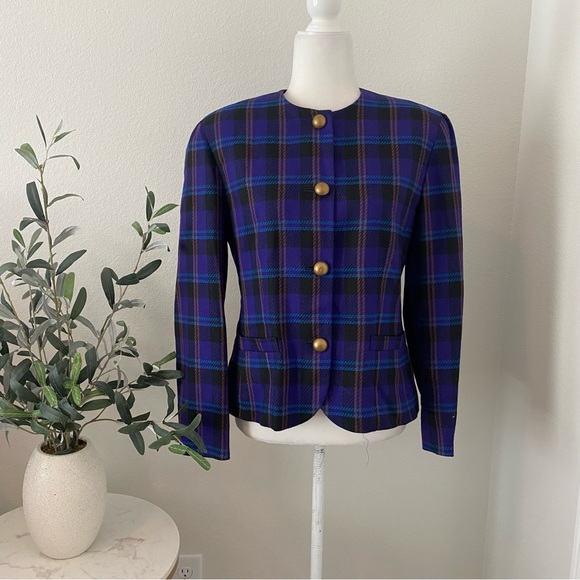 Pendleton | Jackets & Coats | Vintage Pendleton Plaid Jacket 9s Purple ...